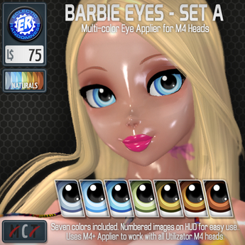 Second Life Marketplace - ER Barbie Eyes for M4 - Naturals